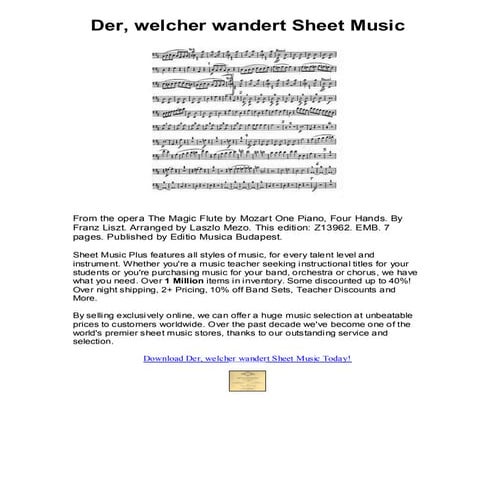 Der welcher wandert sheet music | PDF