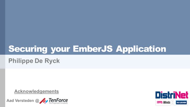 Securing Your Emberjs Application Ppt