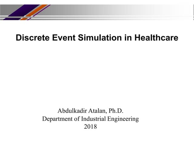 Discrete Event Simulation In Healthcare Pdf Computer Software And Applications Computing