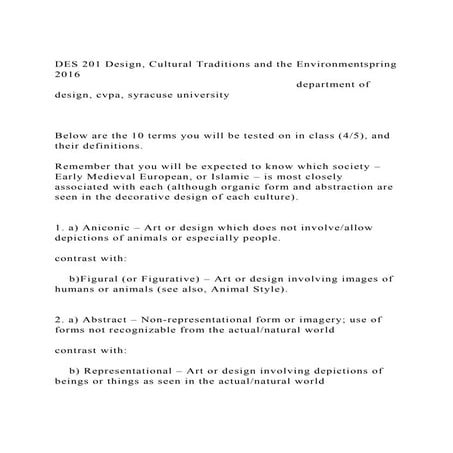 DES 201 Design, Cultural Traditions and the Environmentspring 2016.docx