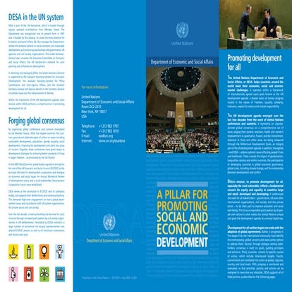 About The United Nations Department of Economic and Social Affairs | PDF