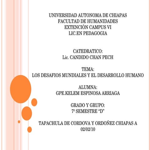 Los Desafios Mundiales | PPTX