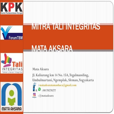 Desain MITRA Tali Integritas Program Tali Integritas Mata Aksara.pptx