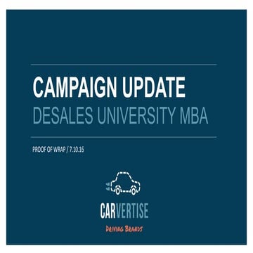 DeSales MBA Carvertise Campaign | PPT