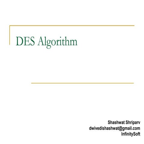 Des algorithm | PPTX