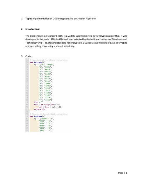 Implementation Of Des Encryption And Decryption Algorithm Pdf Computing Technology And Computing