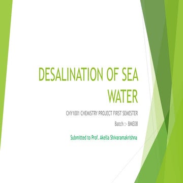 Desalination of sea water | PPTX