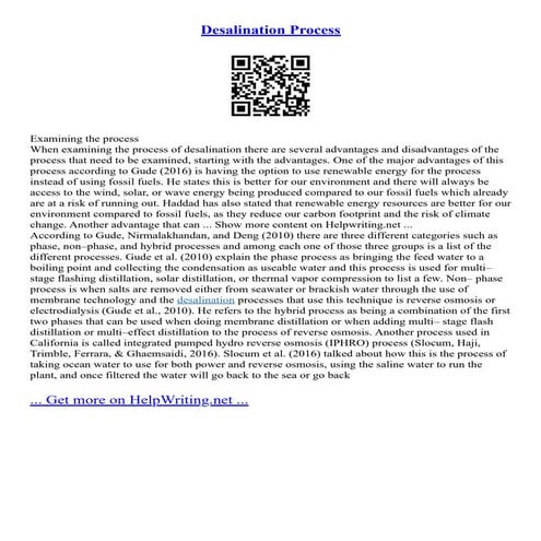 Desalination Process | PDF | Geography | Science