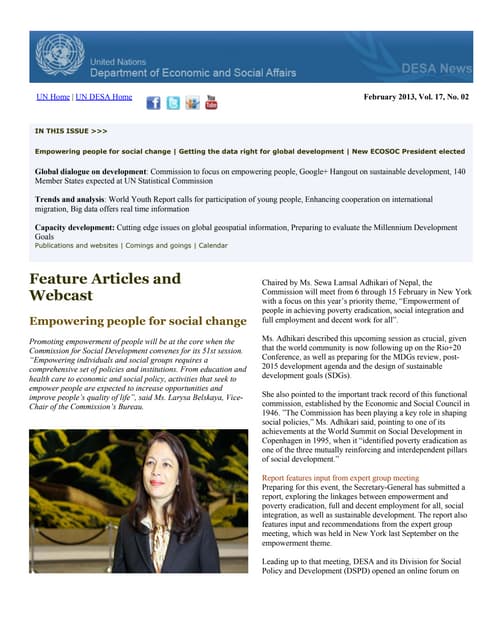 UN DESA NGO Newsletter | PDF