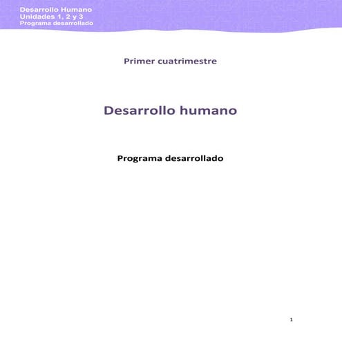 Desarrollo humano contenidos | PDF