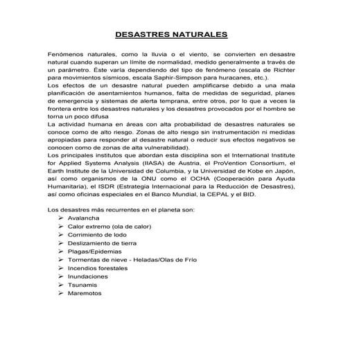 Desastres Naturales de (wshy) | PPT