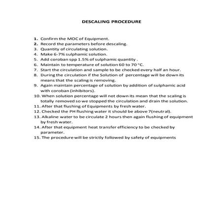 Descaling procedure | DOCX