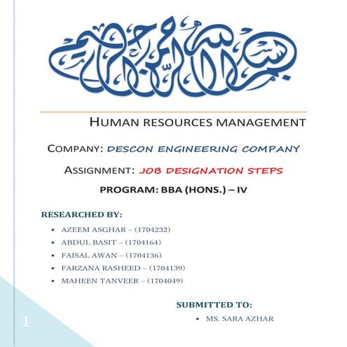 JOB DESIGNATIION STEPS | PDF