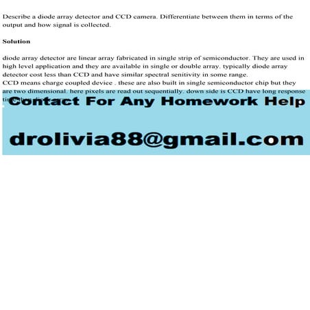 Describe a diode array detector and CCD camera. Differentiate betwee.pdf
