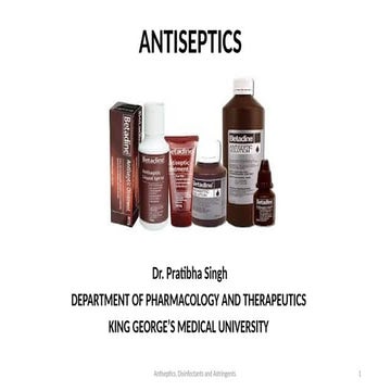 Pharmacology of commonly used antiseptic, desinfection etc | PPTX