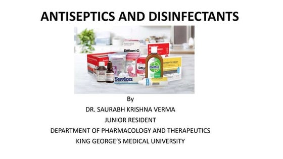 Antiseptics and disinfectant | PPTX