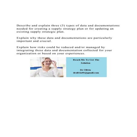 Describe and explain three (3) types of data and documentation | DOCX