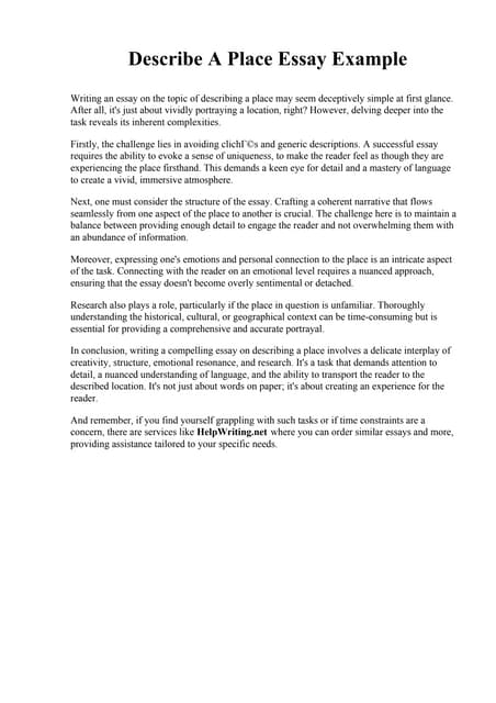 A Descriptive Essay About A Place | PDF