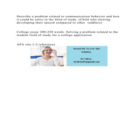 Describe a problem related to communication behavior and how it coul | DOCX