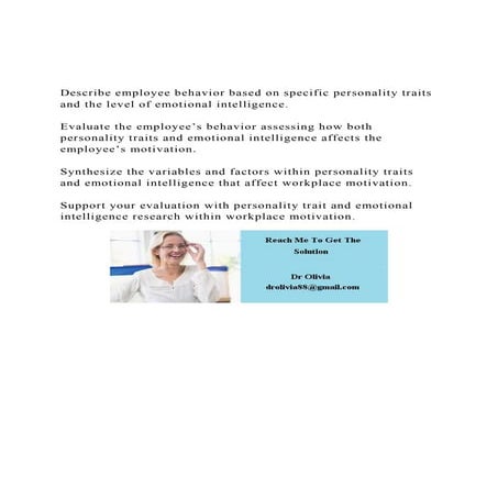 Describe employee behavior based on specific personality trait.docx