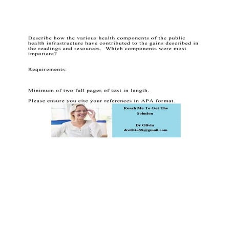 Describe how the various health components of the public health | PDF
