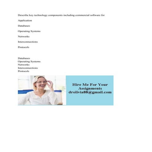 Describe key technology components including commercial software for A.docx | Operating Systems ...