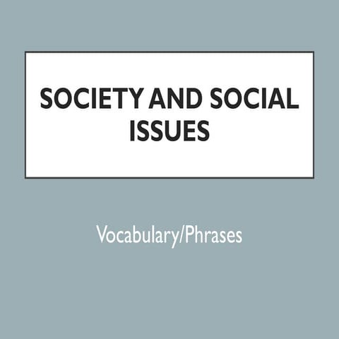 Comprehensive Vocabulary and Opinion Phrases on Society and Social ...