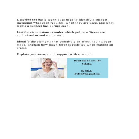 Describe the basic techniques used to identify a suspect, includin.docx