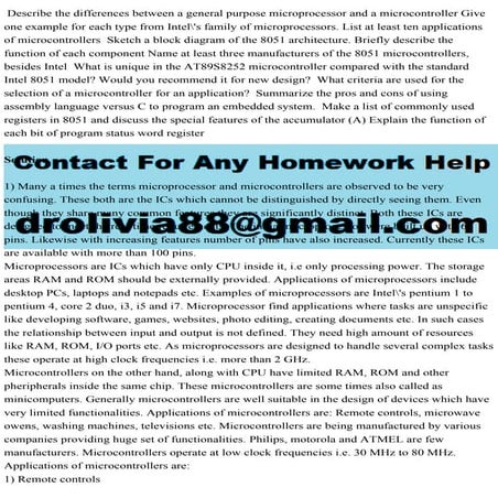 Describe The Differences Between A General Purpose Microprocessor And Pdf