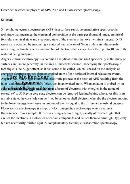 Xps (x ray photoelectron spectroscopy) | PDF | Chemistry | Science