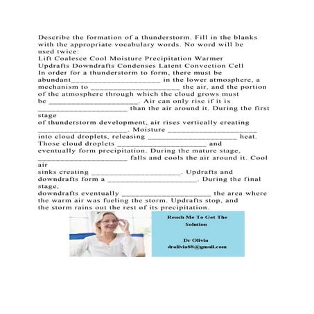 Describe the formation of a thunderstorm. Fill in the blanks with th.docx