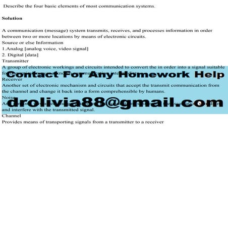 Describe the four basic elements of most communication systems.So.pdf
