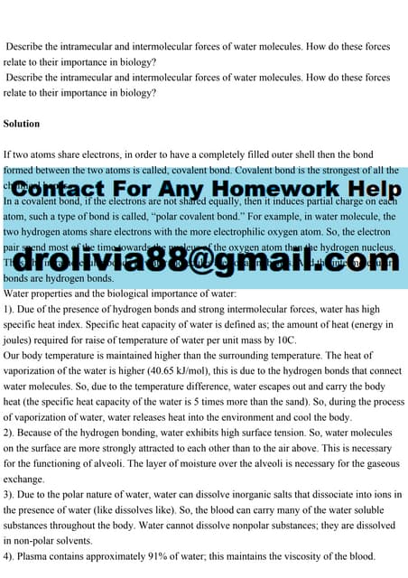 Water- Biochemistry | PPTX | Chemistry | Science
