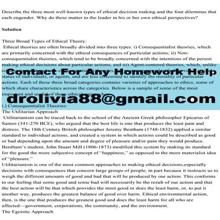 Describe the three most well-known types of ethical decision making .pdf