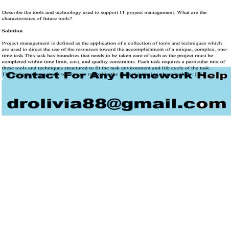 Describe the tools and technology used to support IT project managem.pdf