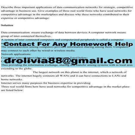 Describe three important applications of data communication networks.pdf