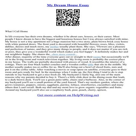 Describe Your Home Essay | PDF