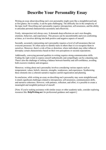 Personal Characteristics Essay. American Medical Academy | PDF
