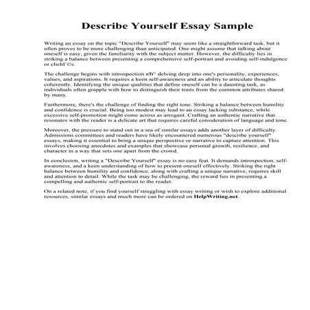 Describe Yourself Essay Sample.pdf