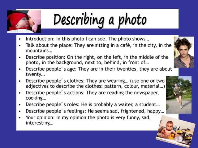 Speaking: Describing a photo | PPTX