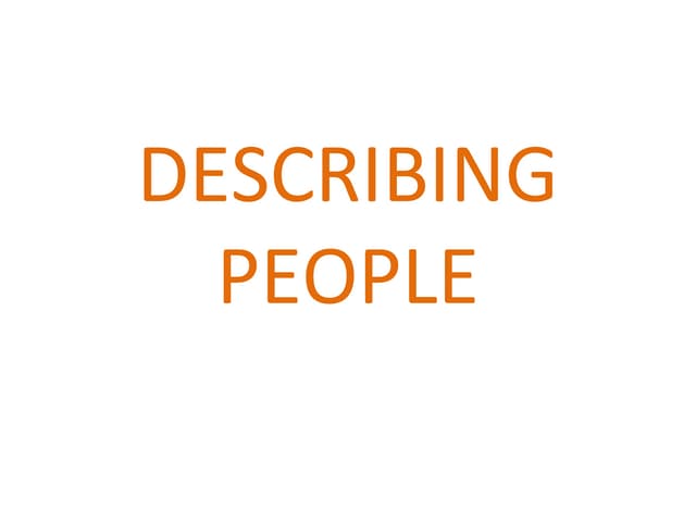 Lesson 2 describing people | PPTX