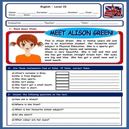Describing people - R&C worksheet | PDF