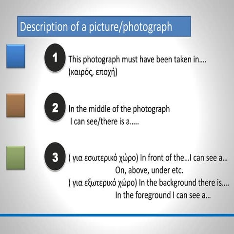 Describing an image ,second edition for Greek ESL learners | PPTX ...