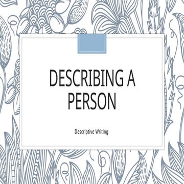 Describing a person for English lesson y6 | PPTX