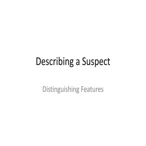 Describing a suspect | PPSX