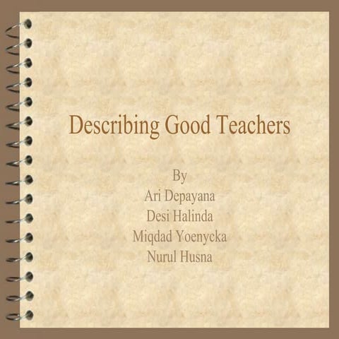 Describing good teachers | PPTX