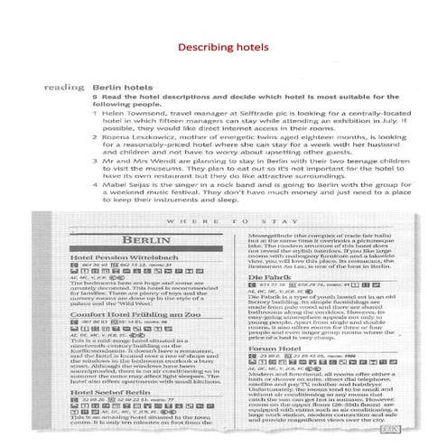 Describing hotels | PDF