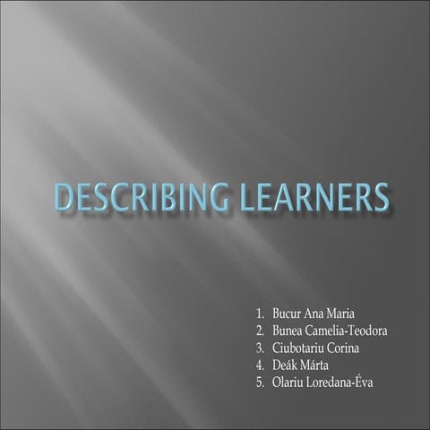 Describing learners | PPT