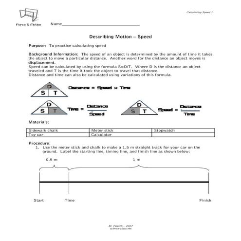 Lesson Plan for Mathematics 6, Speed Distance Time, Third Quarter ...