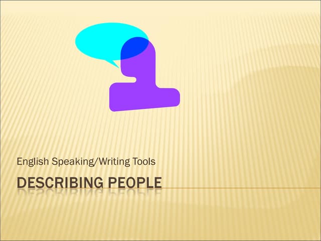 Lesson 2 describing people | PPTX